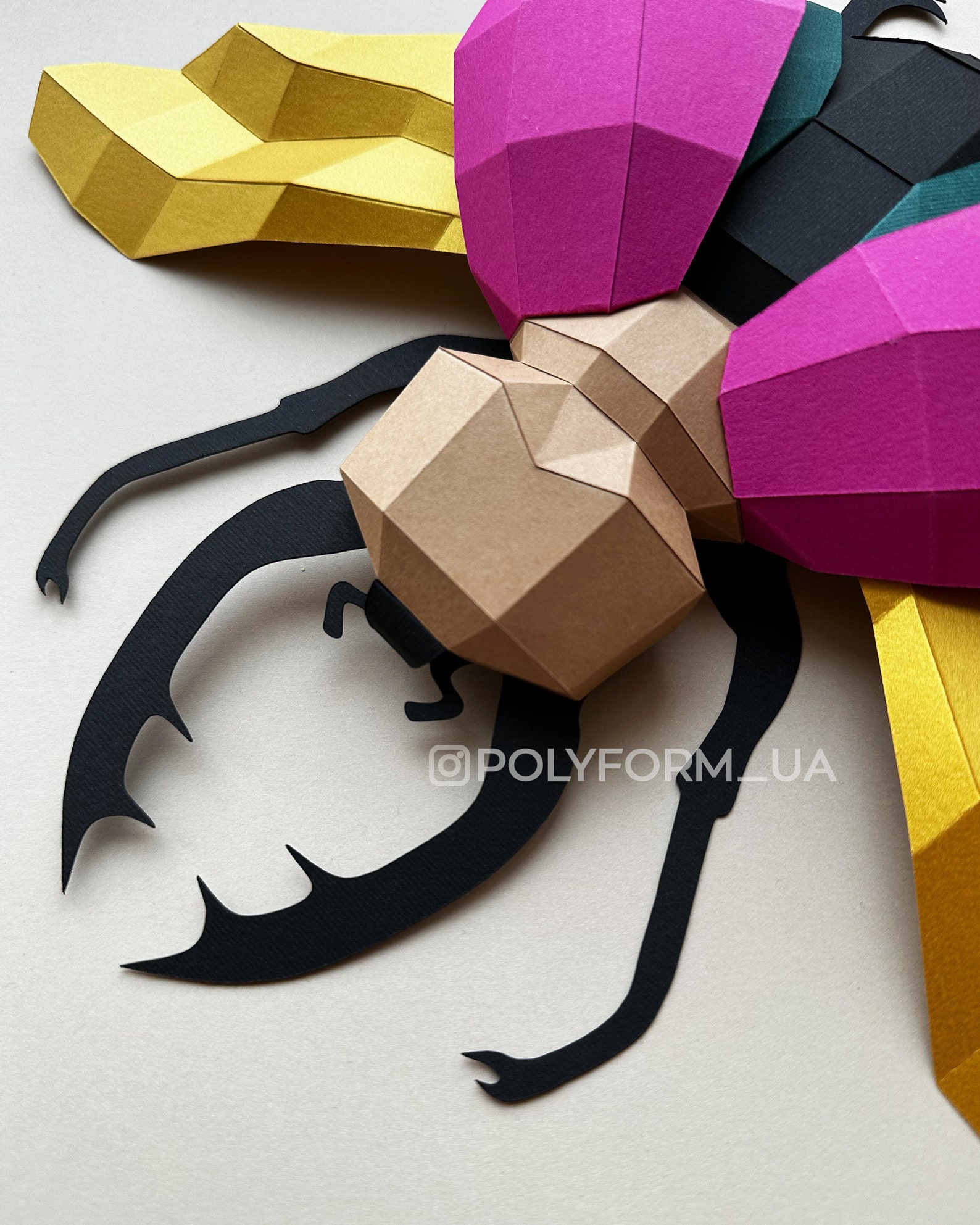 Stag Beetle Low Poly Insect Papercraft Fly Lowpoly PDF Template ...