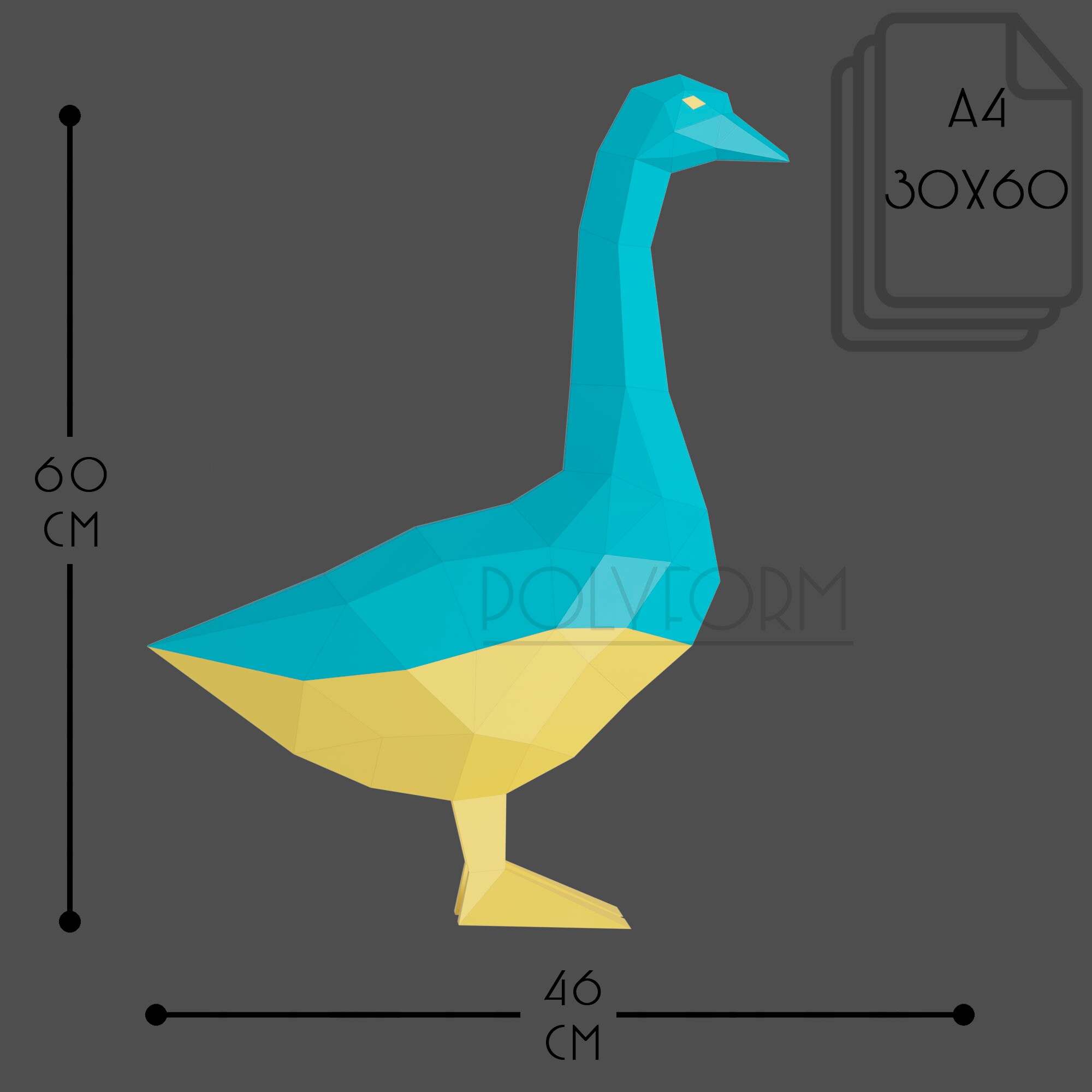 Ukrainian Goose Stand With Ukraine Low Poly Bird Papercraft - Etsy