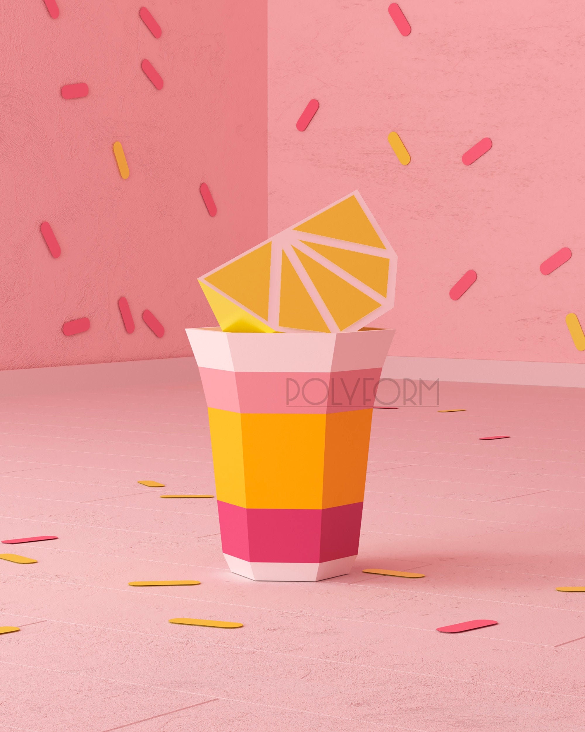 Shot Cocktail Low Poly Paper FOOD Papercraft DRINK PDF Template - Etsy