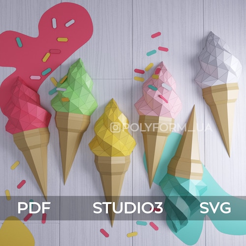 Giant Blueberry Cupcake Low Poly Papercraft PDF Template Paper - Etsy