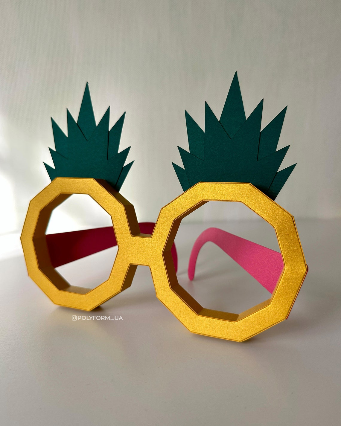 Glasses 2 DIY Pineapple Summer Sunglasses Mask Low Poly Papercraft PDF ...