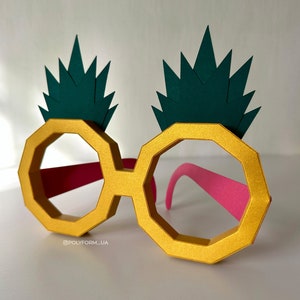 Glasses 2 DIY Pineapple Summer Sunglasses Mask Low Poly Papercraft PDF ...