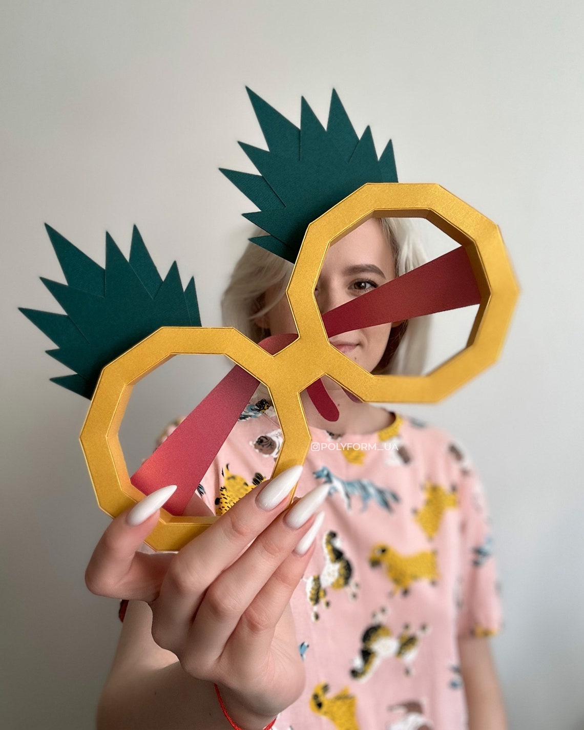 Glasses 2 DIY Pineapple Summer Sunglasses Mask Low Poly Papercraft PDF ...