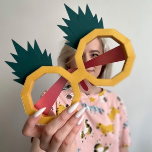 Glasses 2 DIY Pineapple Summer Sunglasses Mask Low Poly Papercraft PDF ...