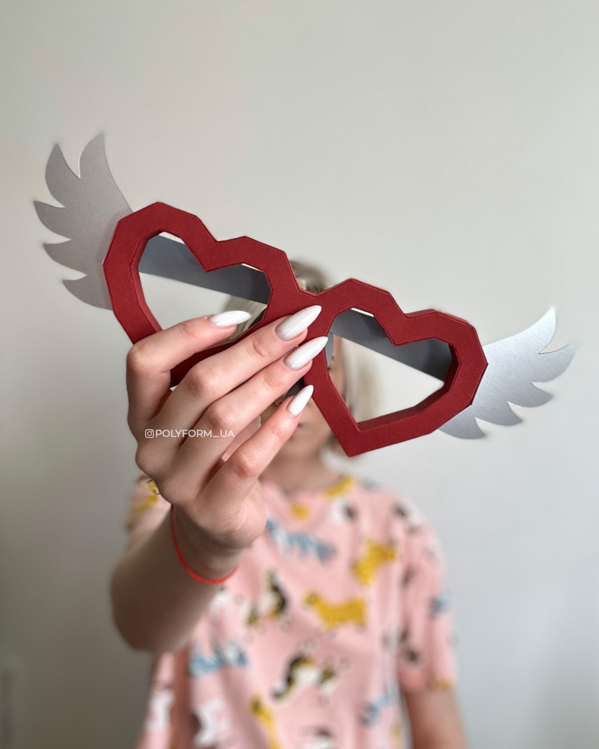 Glasses 3 DIY Heart Summer Sunglasses Mask Low Poly Papercraft PDF ...