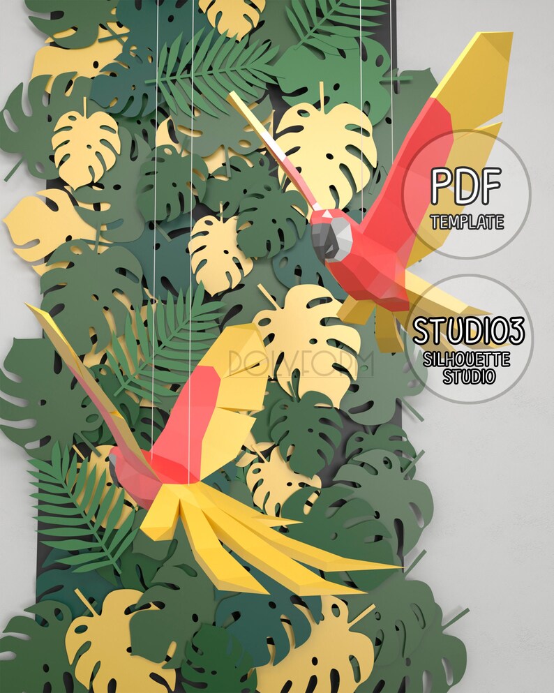 PARROT 1 Low Poly Bird Papercraft PDF Template | Etsy