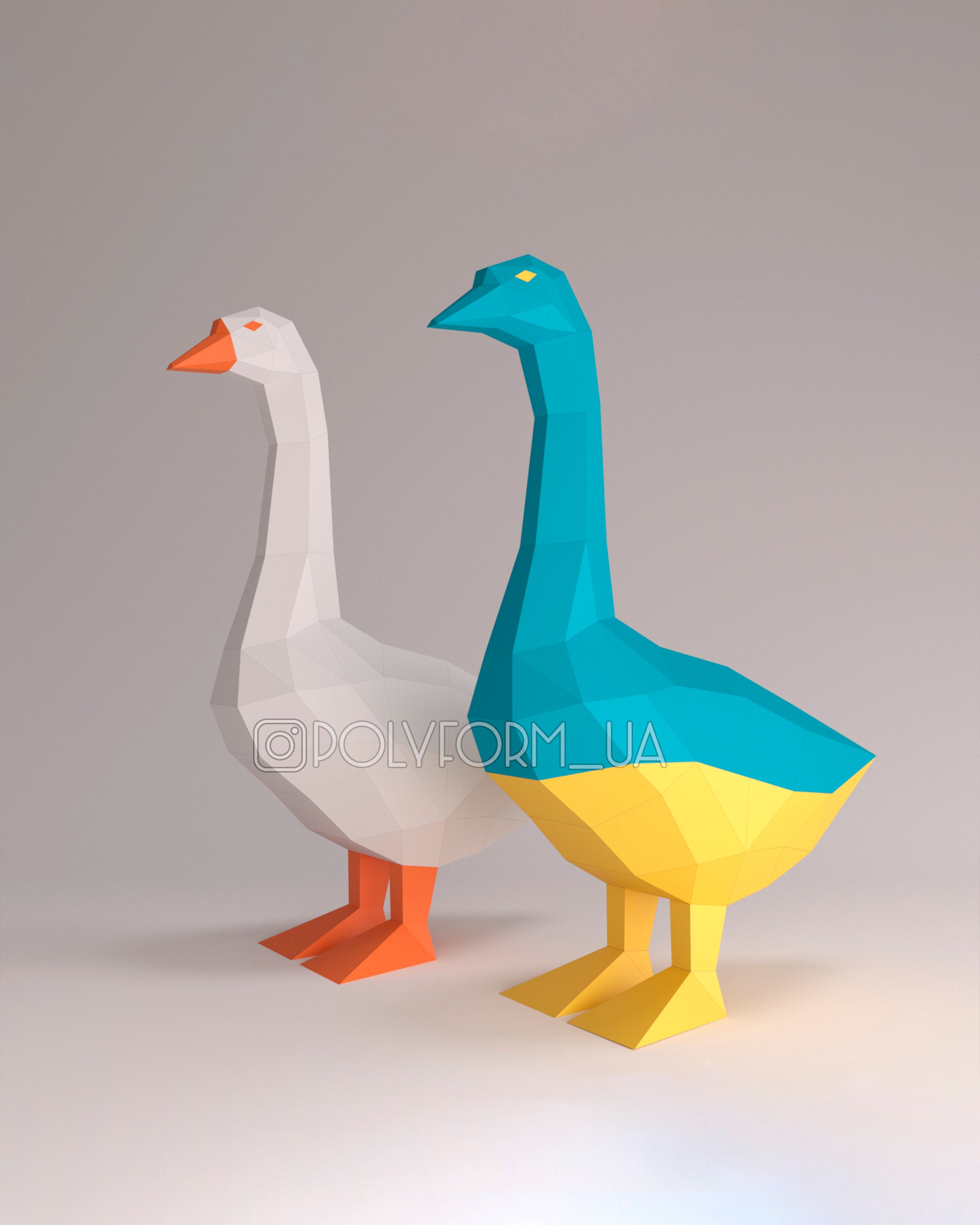 Ukrainian Goose Stand With Ukraine Low Poly Bird Papercraft - Etsy