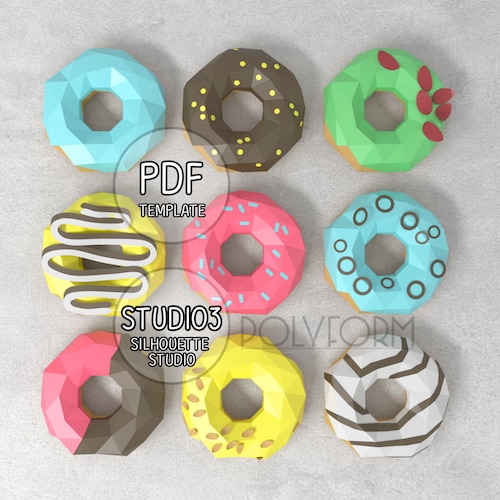 Giant Ice Cream Set Low Poly Papercraft PDF Template DIY FOOD - Etsy