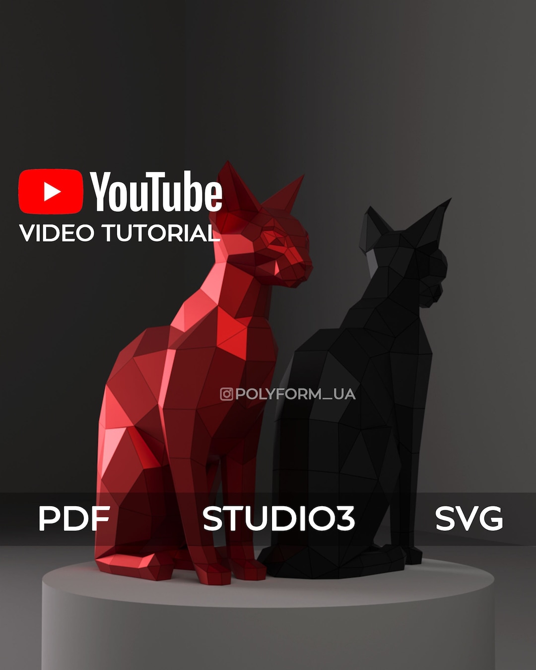 Sphynx Cat Papercraft Low Poly Animal PDF Template Svg Decor - Etsy