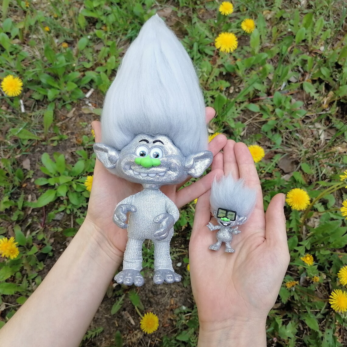 Troll Guy Diamond and Tiny Diamond posable art doll. Movable | Etsy