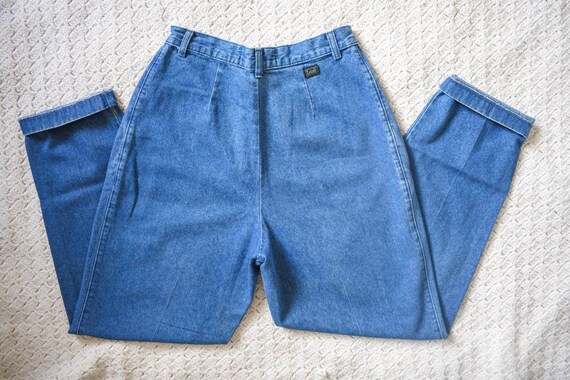 80s high waist denim slacks medium wash 80s 90s vintage Lee | Etsy