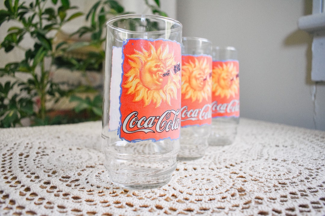 1995 SUNSHINE COCA COLA Glassware Set 3 Vintage Coca Cola Company ...