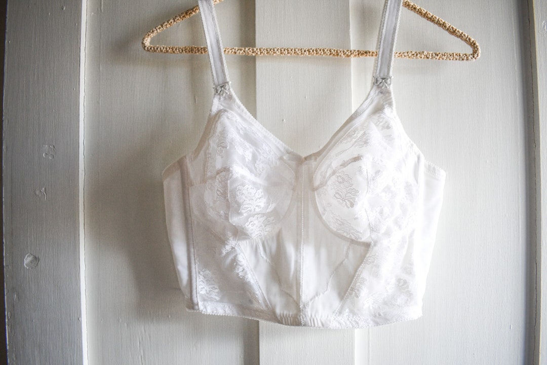 Vintage Bali Sheer Lace Bright White Boho Bralette Bra Top 36C - Etsy
