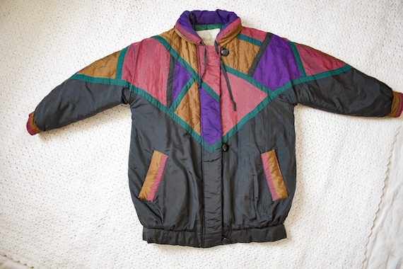 80s Retro Vintage Quilted Puffer Windbreaker Coat | Vintage 80s Retro Vintage Quilted Puffer Windbreaker Coat | Vintage