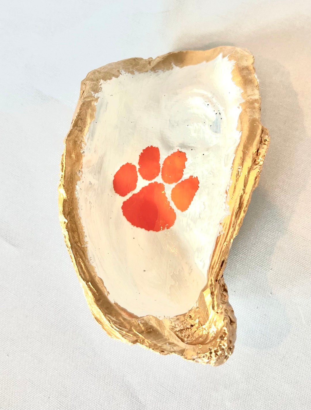 Clemson Tiger Paw Oyster Shell Ring Holder - Etsy