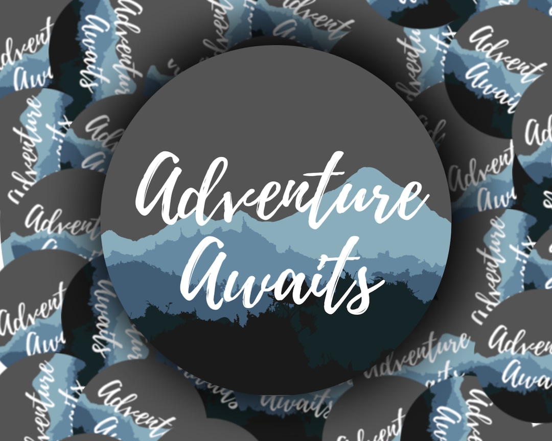 Adventure Awaits Sticker, Mountain Sticker for Car, Nature Sticker for ...