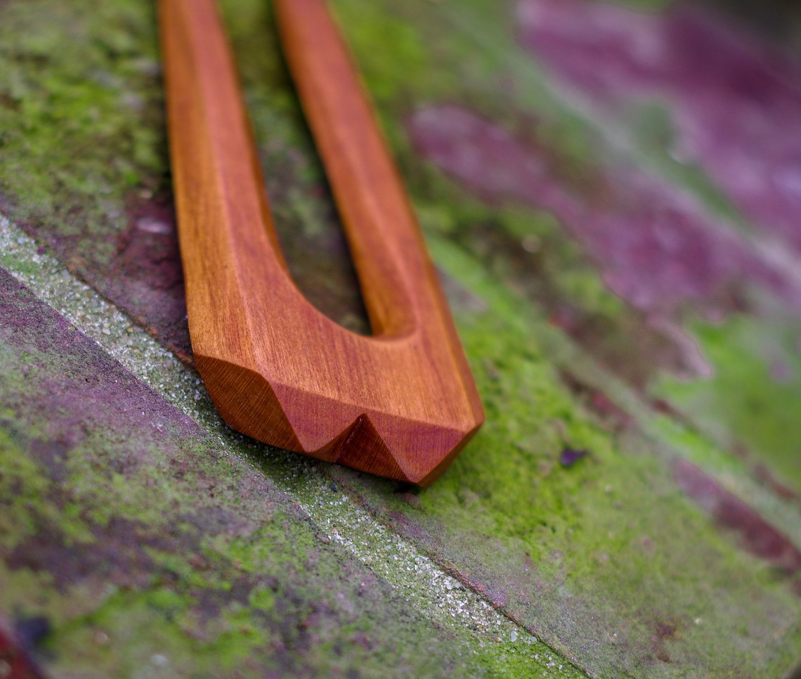 Geometric Natural Wooden Hair Pin - Etsy