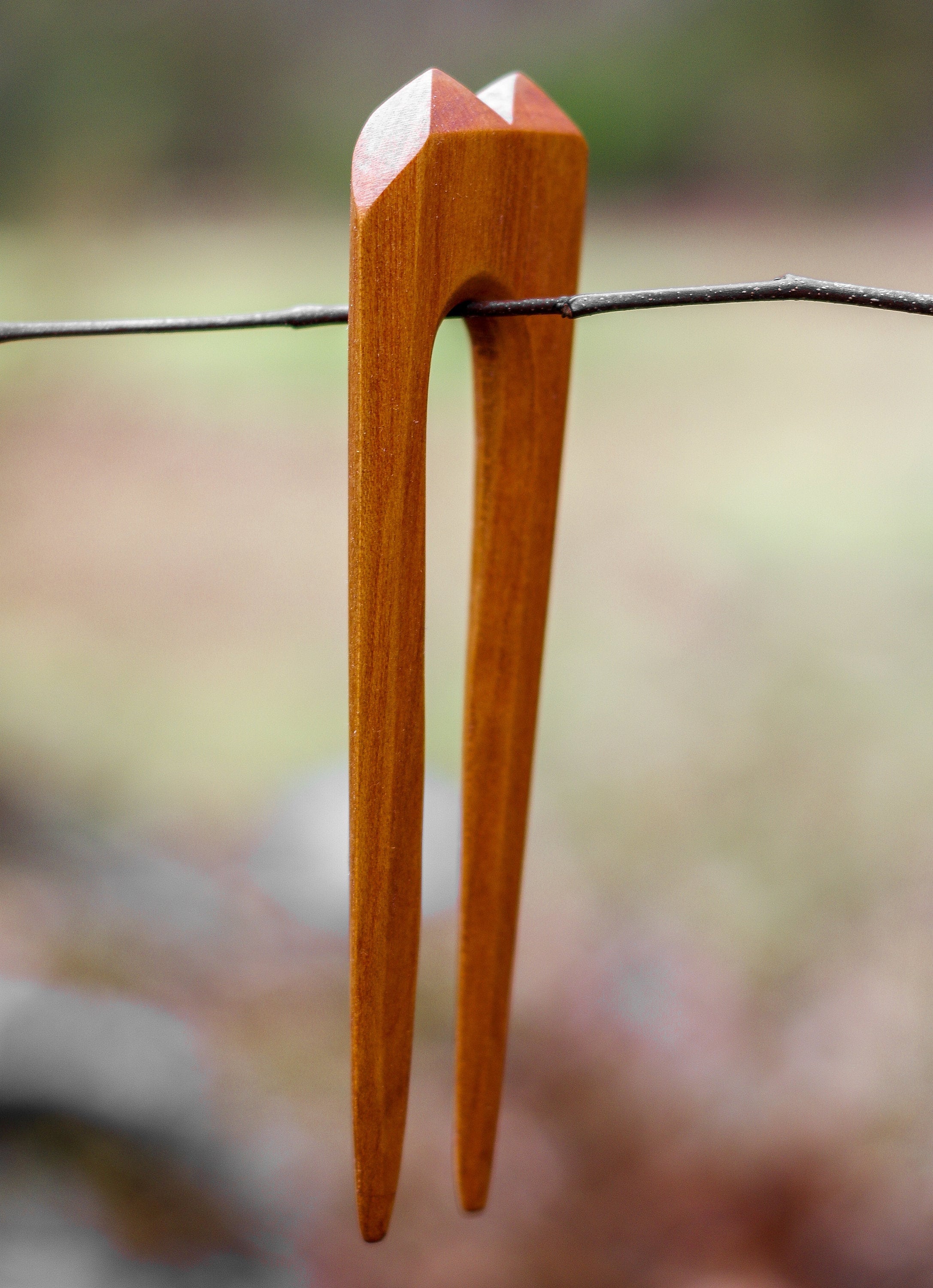 Geometric Natural Wooden Hair Pin | Etsy