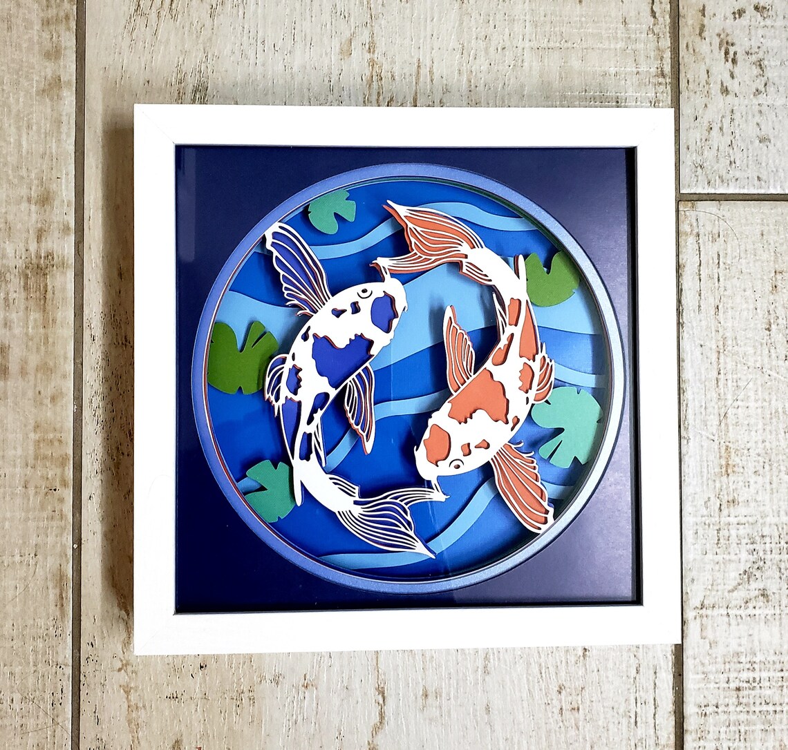 Koi Shadow Box Wall or Shelf Décor - Etsy