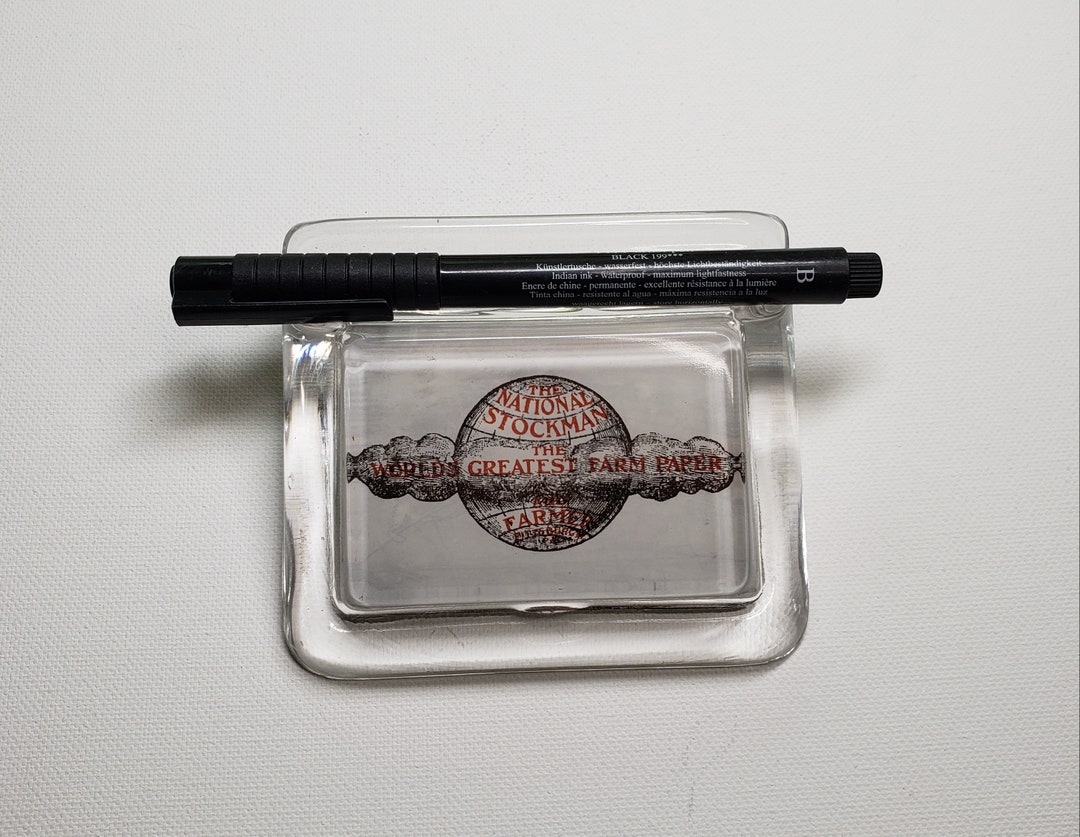 Vintage Advertisement Paperweight With Pen/pencil Holder - Etsy