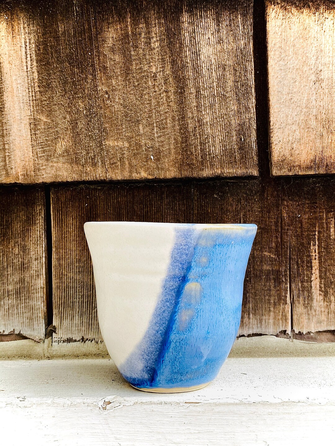 Waxing Moon Cup Blue and White Ceramic Cup - Etsy