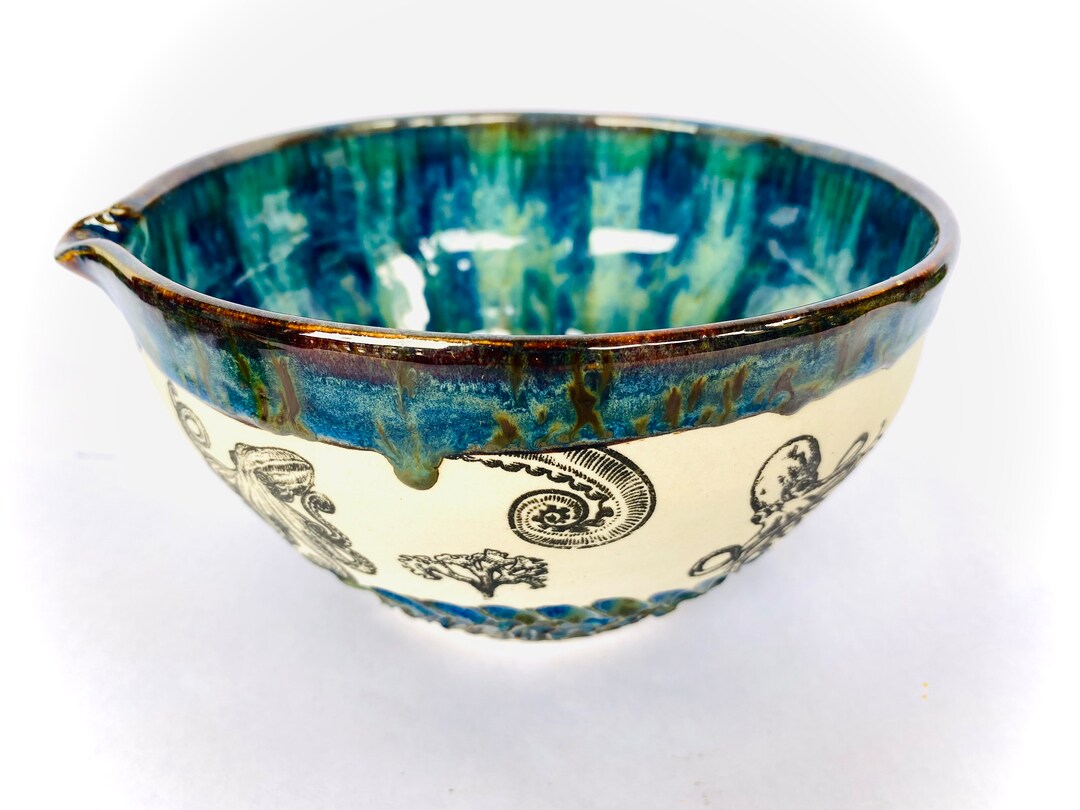 Blue Ceramic Kraken Pho Bowl Handmade Pottery - Etsy