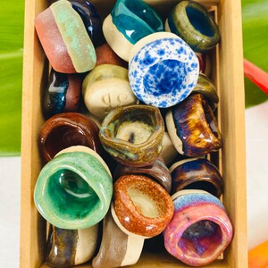 Tiny Ceramic Pinch Pots - Surprise Color Set of Three Mini Pots ...