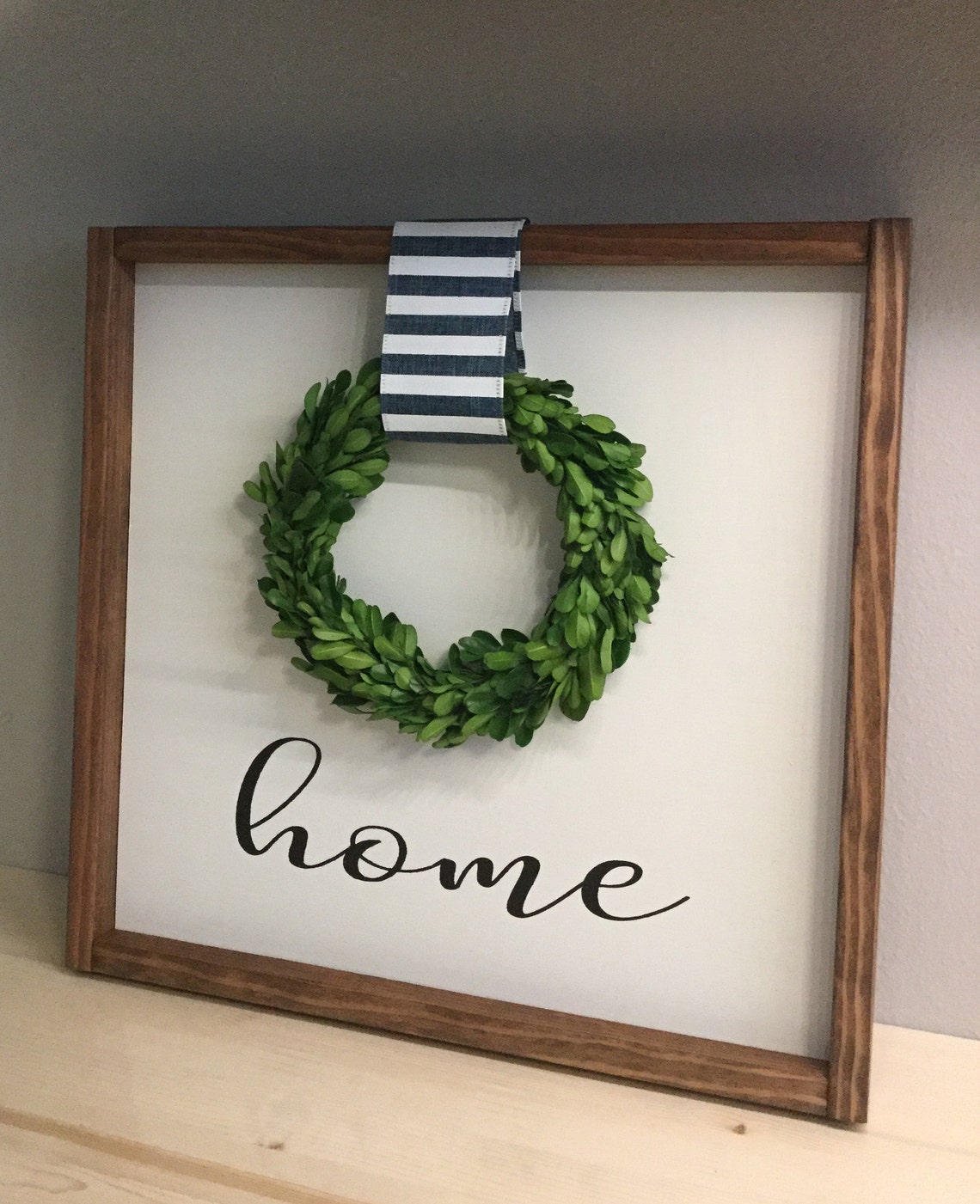 Wood Home Boxwood Wreath Farmhouse Sign - Etsy