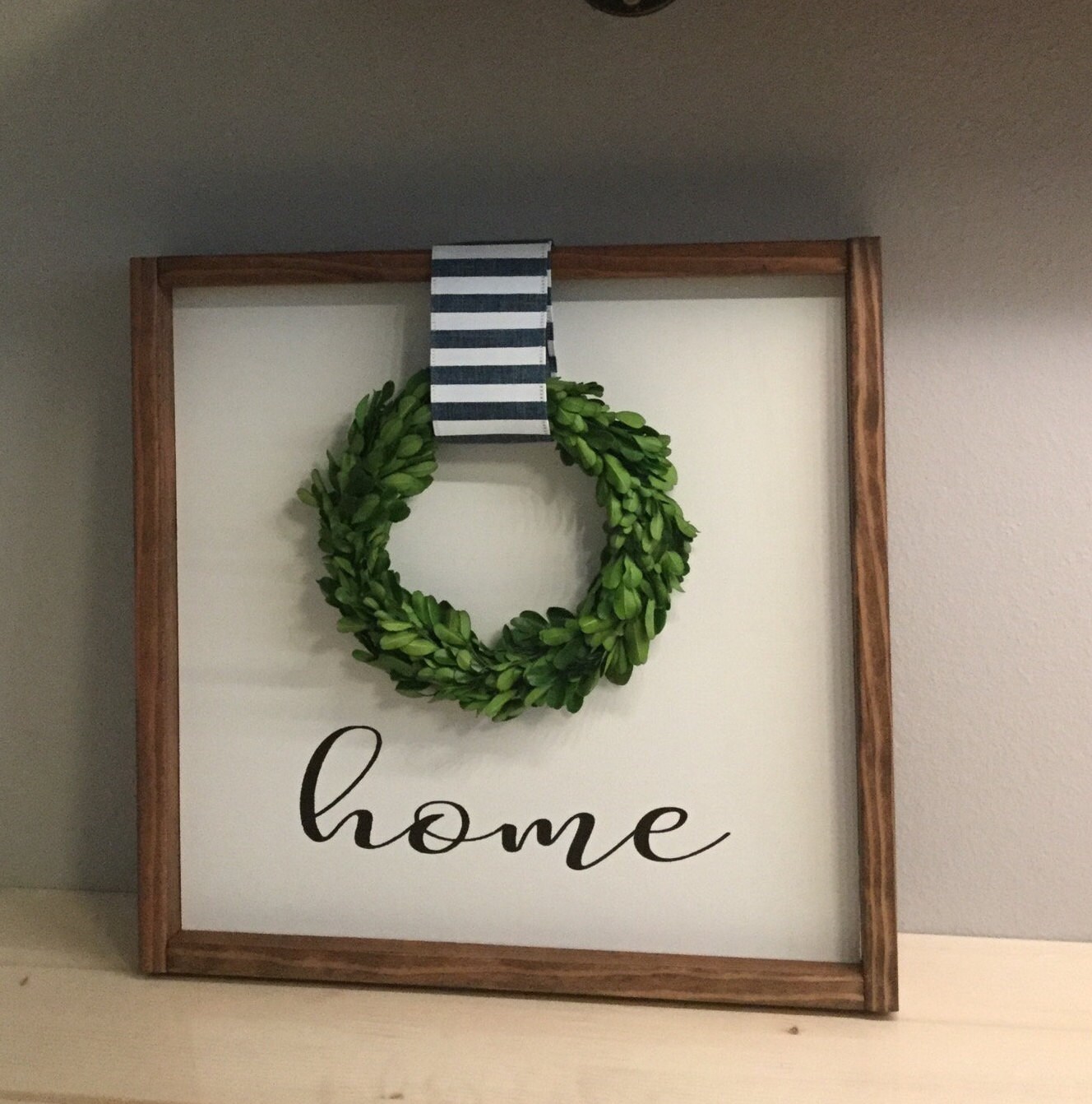 Wood Home Boxwood Wreath Farmhouse Sign - Etsy
