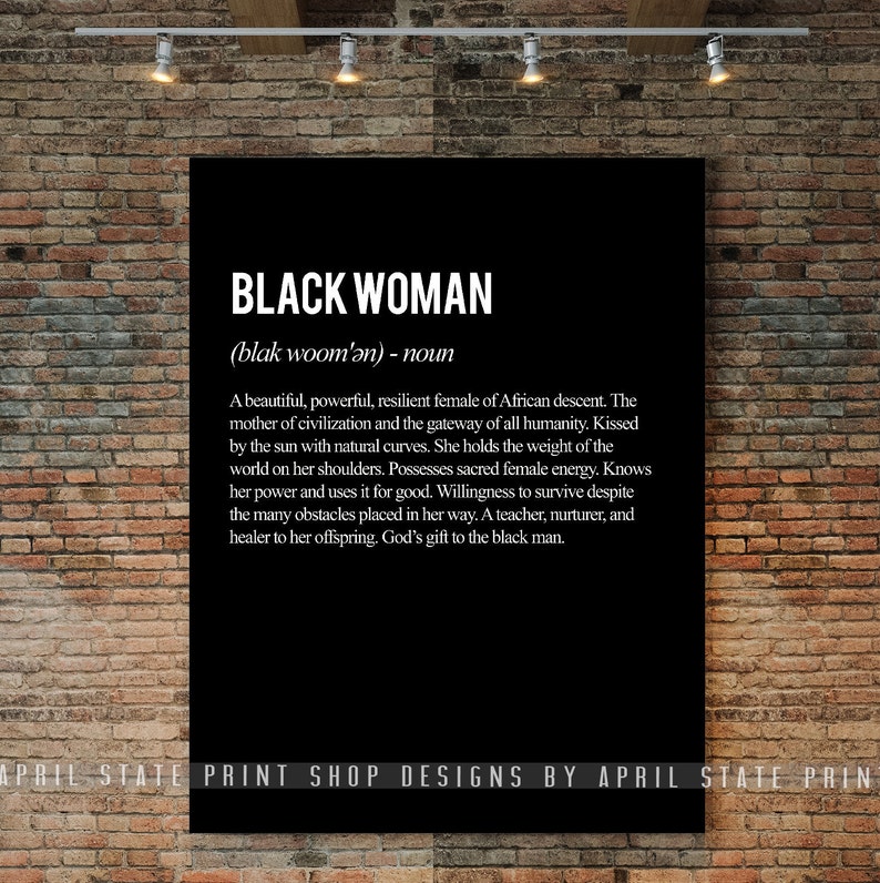Black Woman Definition Poster Black Girl Black Woman Decor - Etsy