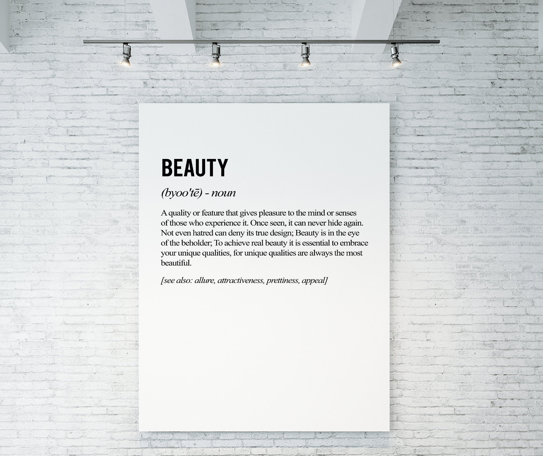 Beauty Definition Poster Vanity Art Bathroom Wall Decor - Etsy