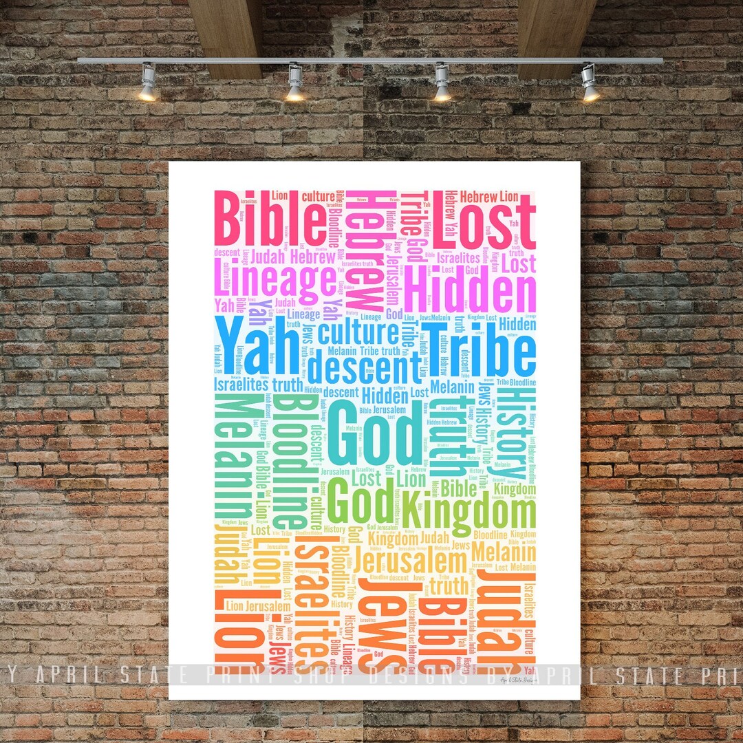 The Lost Tribe Word Cloud Poster Art, Judah Tribe, Bible, African ...