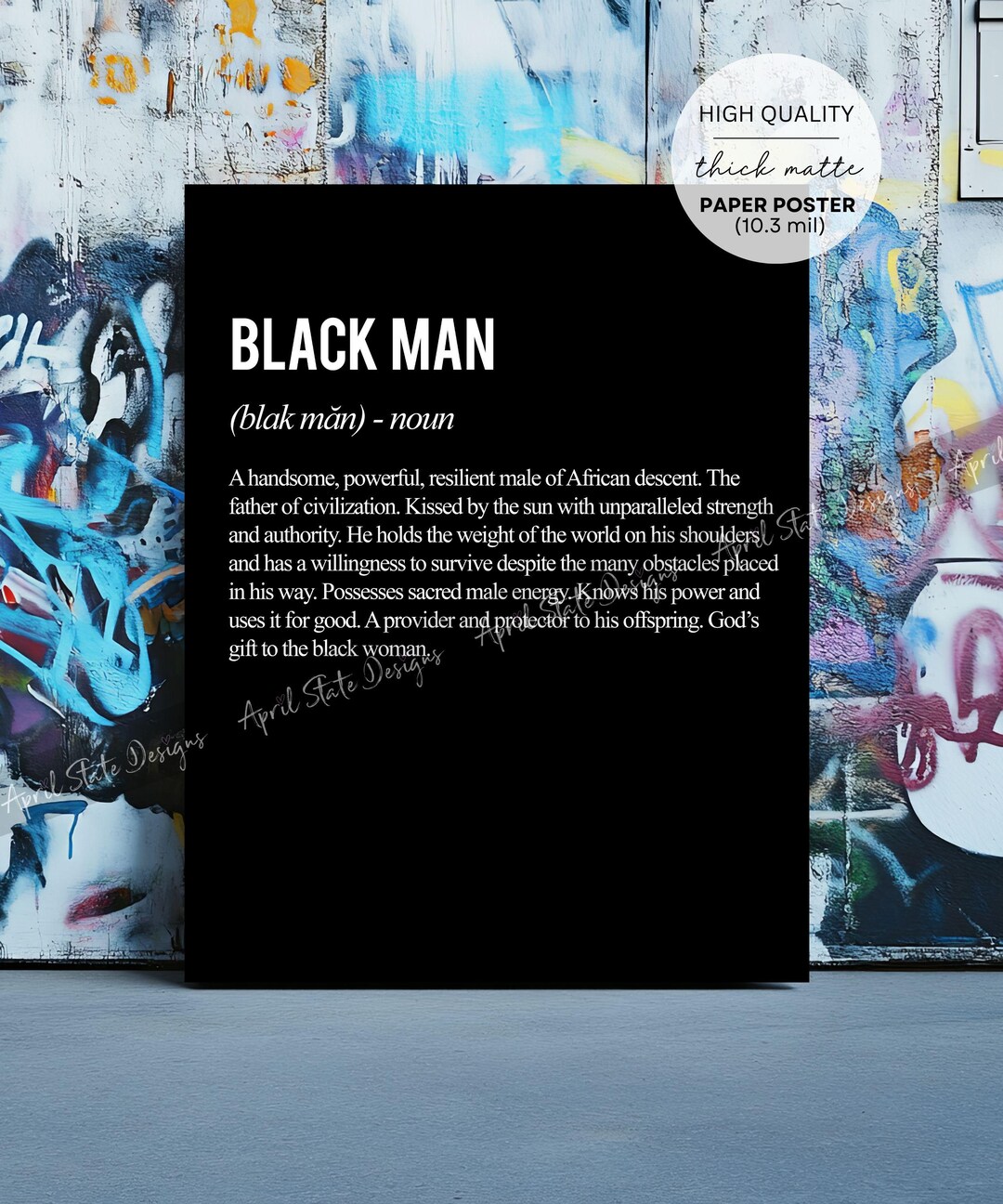 Black Man Definition Matte Poster - Inspirational Typography ...