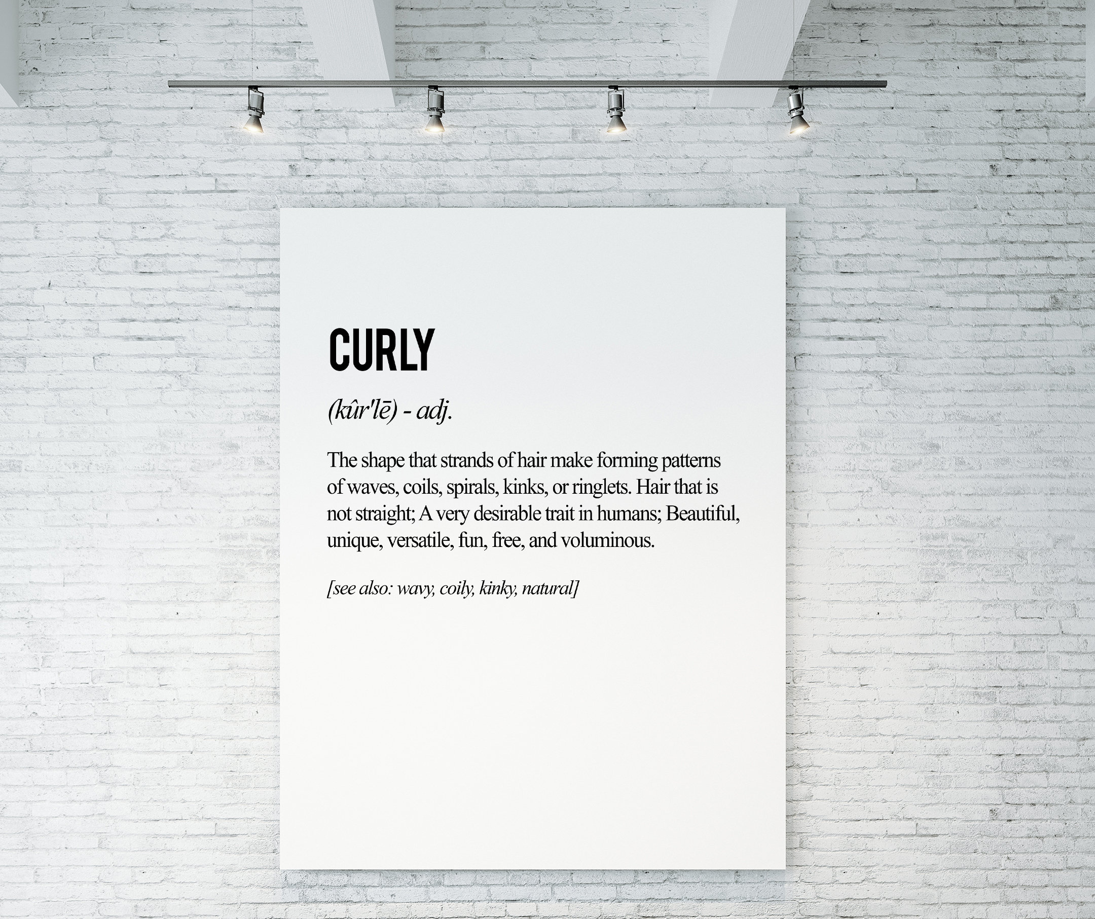 Curly Hair Poster Definition Natural Hair Art Curly Hair | Etsy