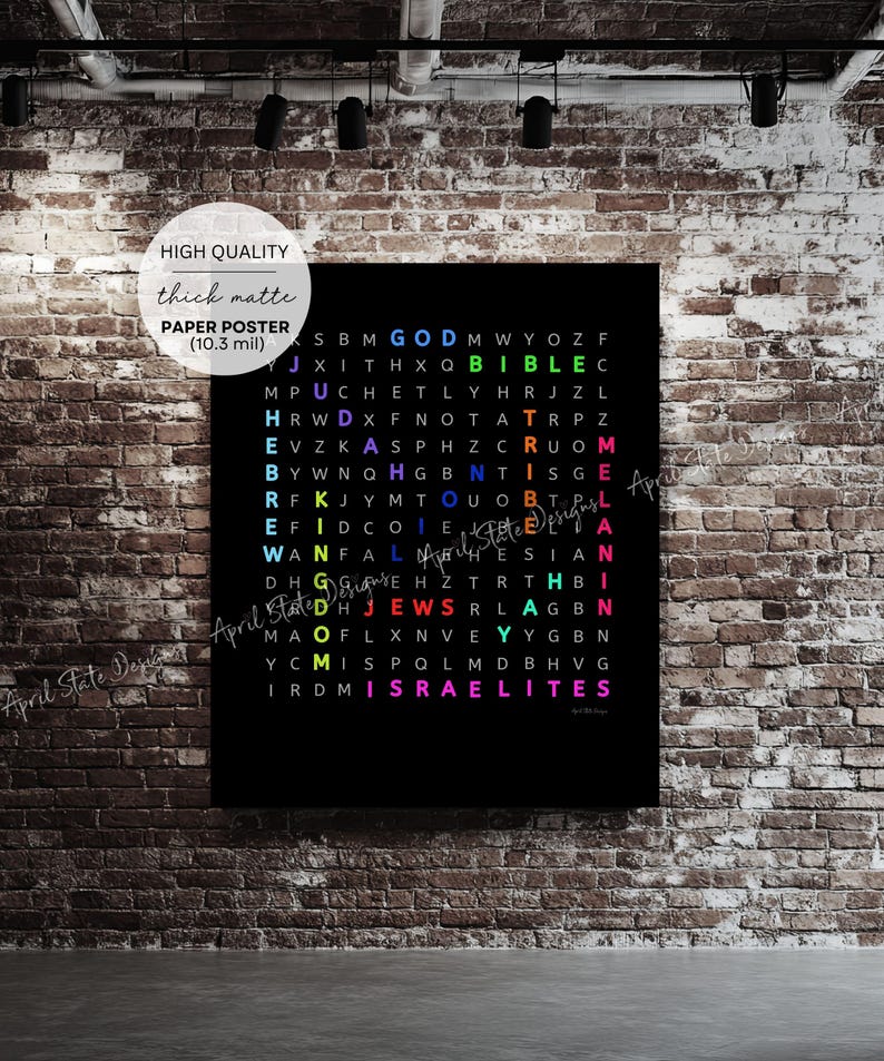 Tribe Lion of Judah Bible Word Search Matte Poster - Religious Faith ...