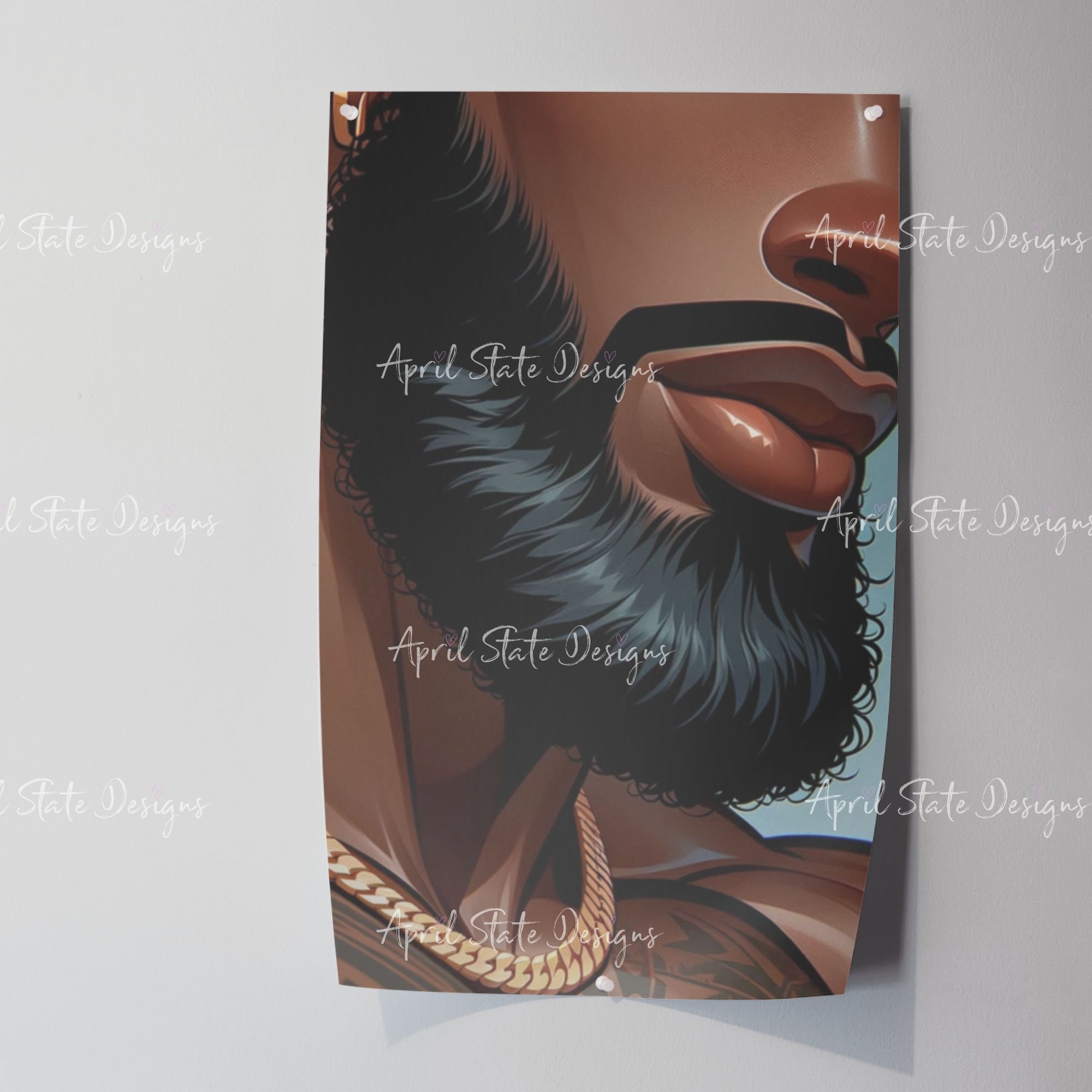 Handsome Black Man Poster, Face Art, Face Poster, Black Culture Art ...