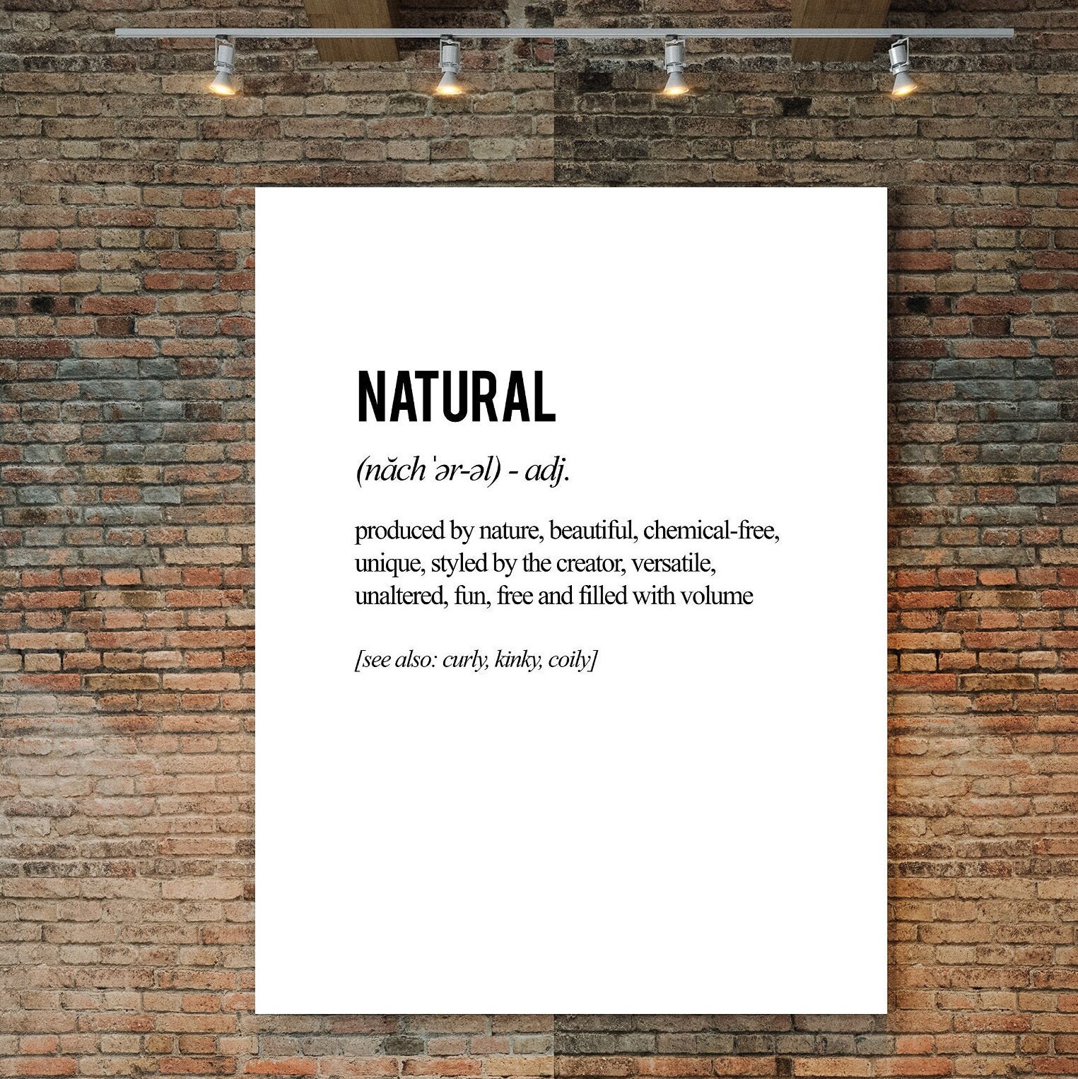 Natural Hair Definition Poster Afro Hair Kinky Team | Etsy