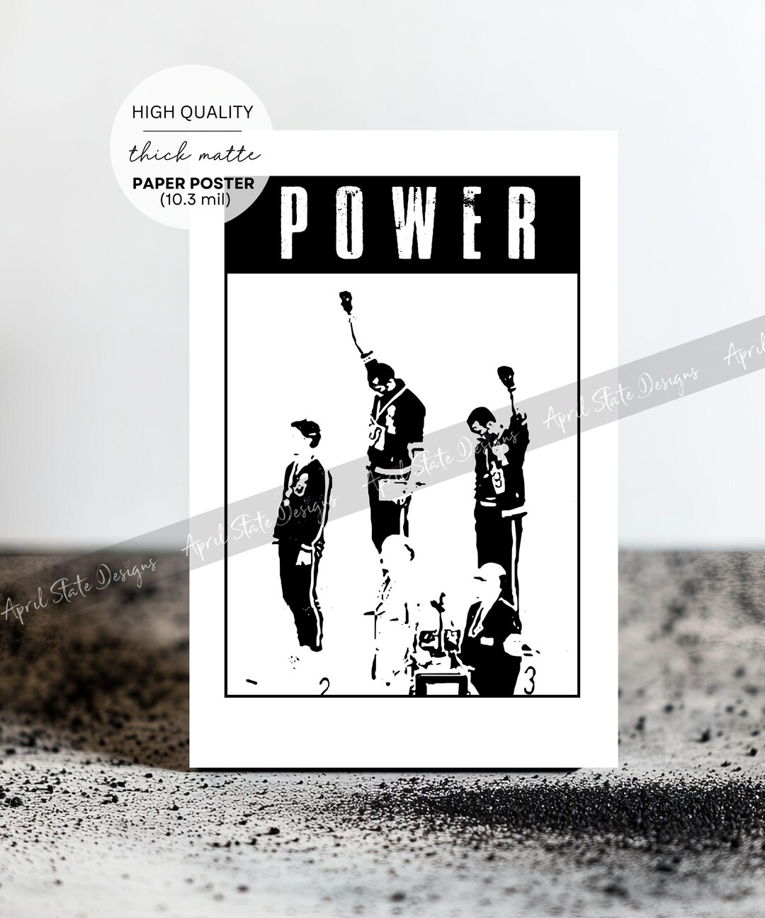 Black Power Salute Matte Poster - 1968 Olympic Power Fist Historic ...