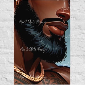 Handsome Black Man Poster, Face Art, Face Poster, Black Culture Art ...