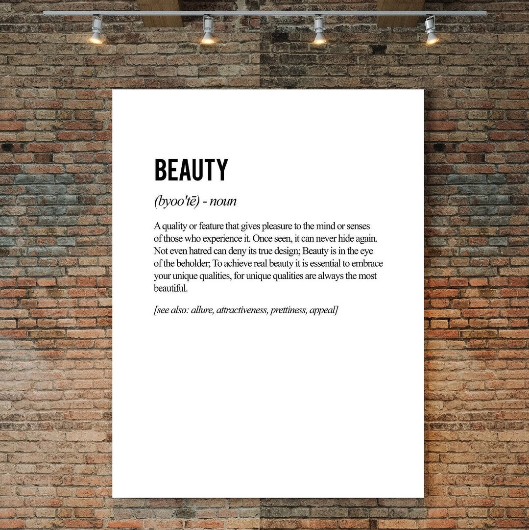 Beauty Definition Poster, Vanity Art, Bathroom Wall Decor, Wall Art for ...