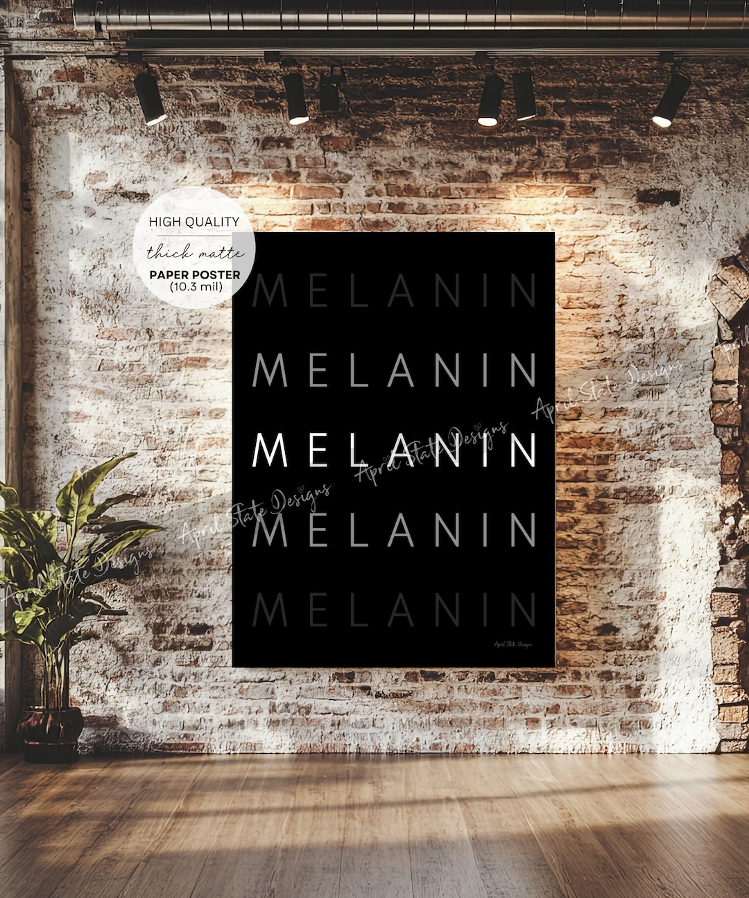 Melanin Typography Matte Poster - African American Modern Wall Art ...