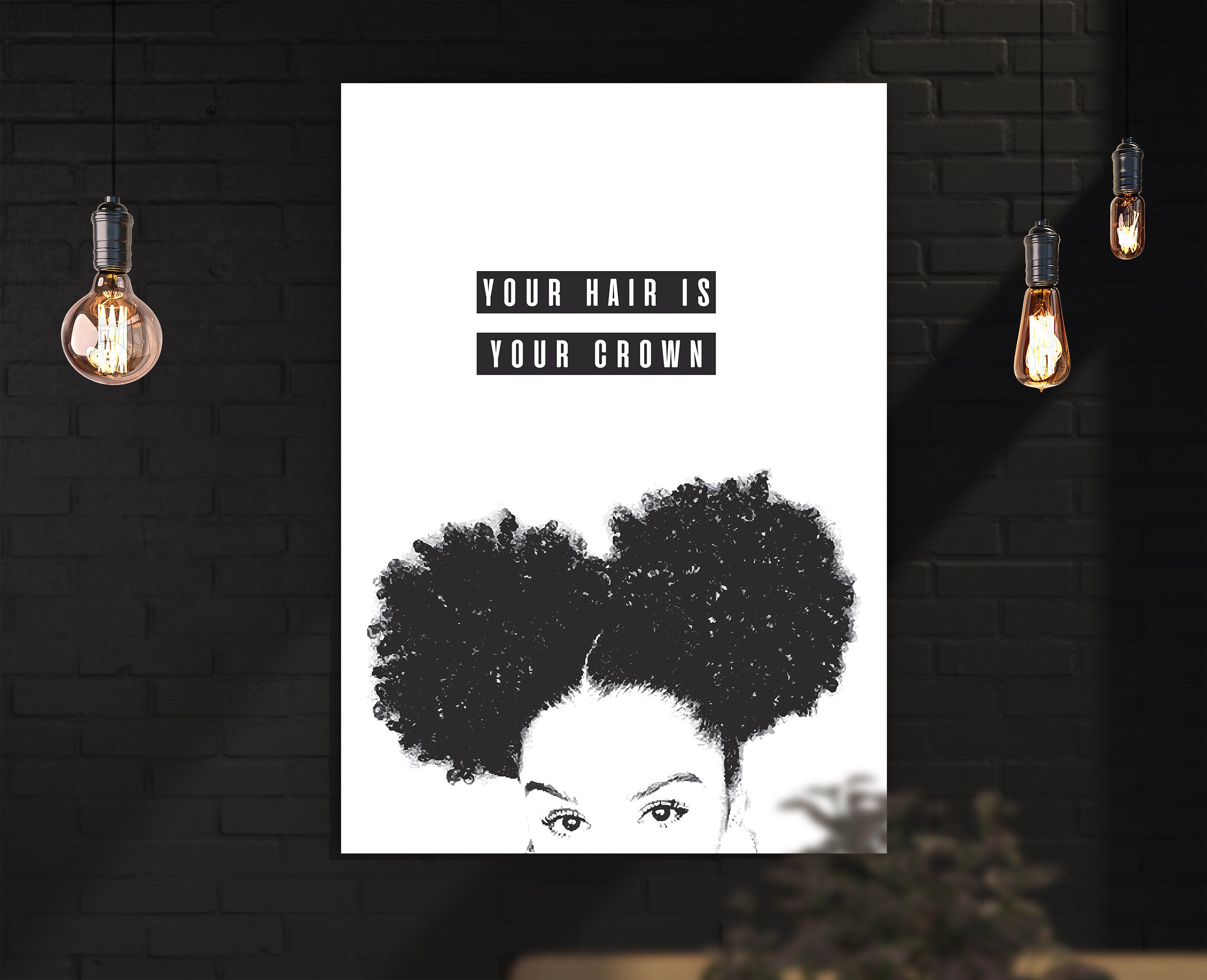 Natural Hair Poster Natural Hair Art Black Woman Poster | Etsy