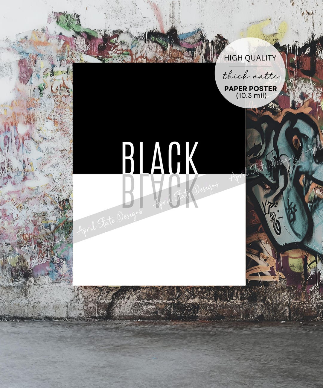 Black Reflection Typography Matte Poster - Modern Minimalist African ...