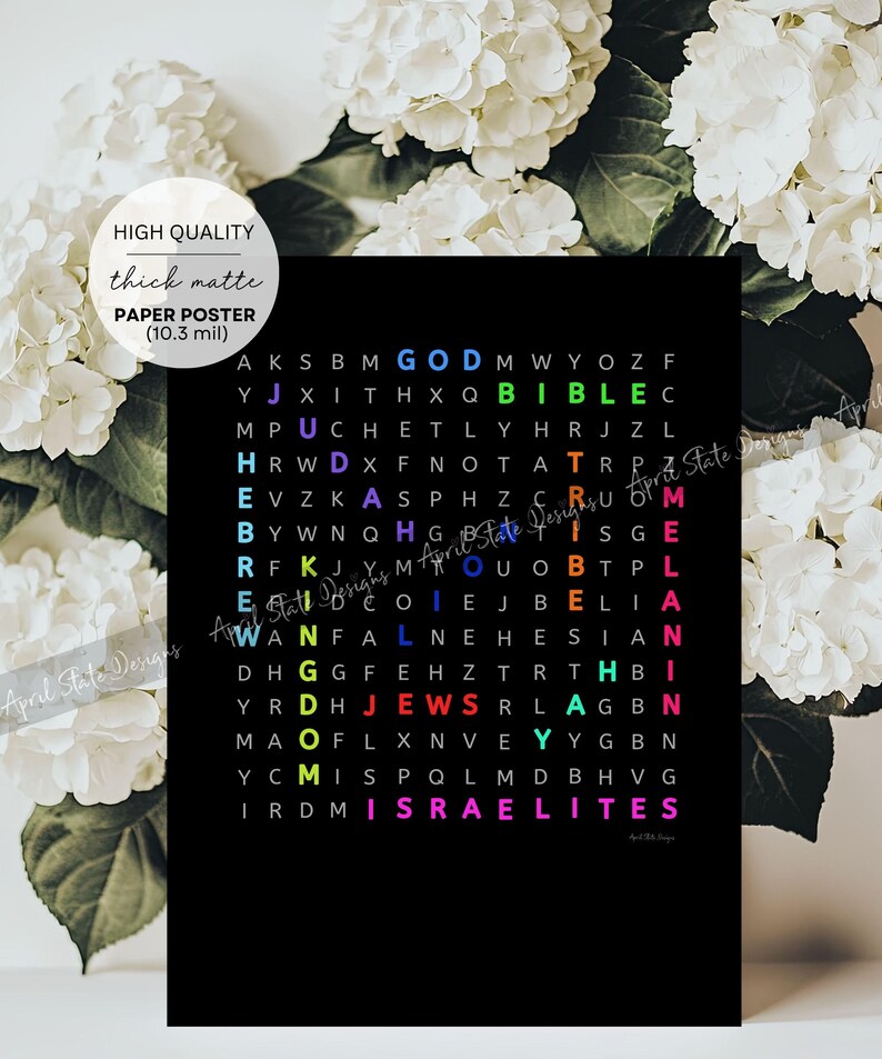 Tribe Lion of Judah Bible Word Search Matte Poster - Religious Faith ...