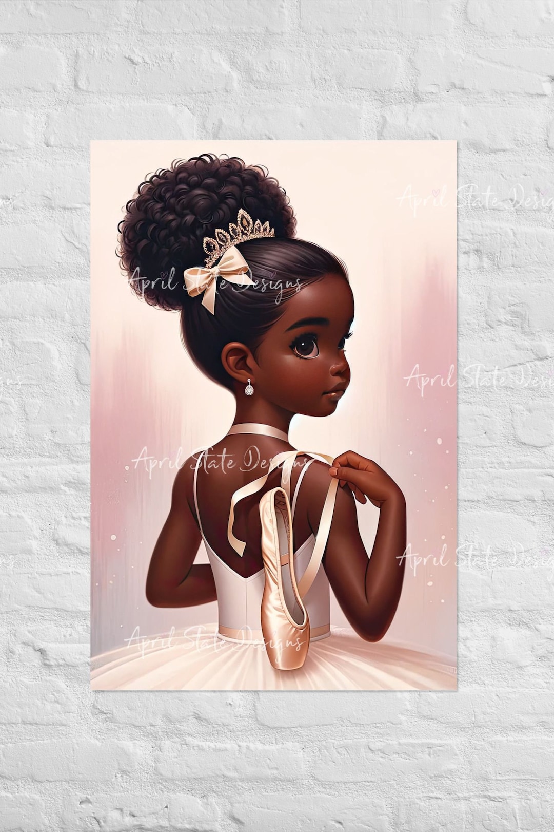 Black Ballerina Girl Poster, Little Black Girl Art, Princess, African ...