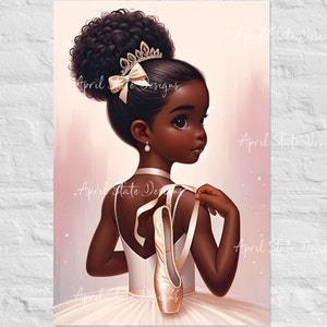 Black Ballerina Girl Poster, Little Black Girl Art, Princess, African ...