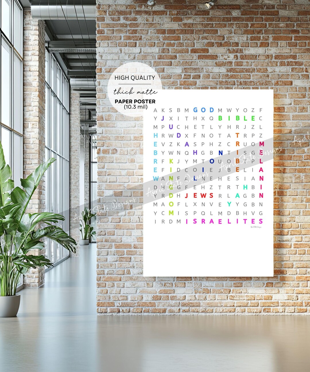 Hebrew Israelite Bible Word Search Matte Poster - Religious Faith-based ...