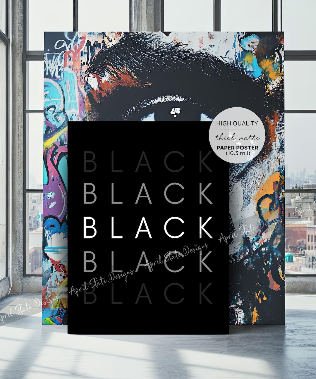 Black Monochrome Typography Matte Poster - Simple Modern African ...