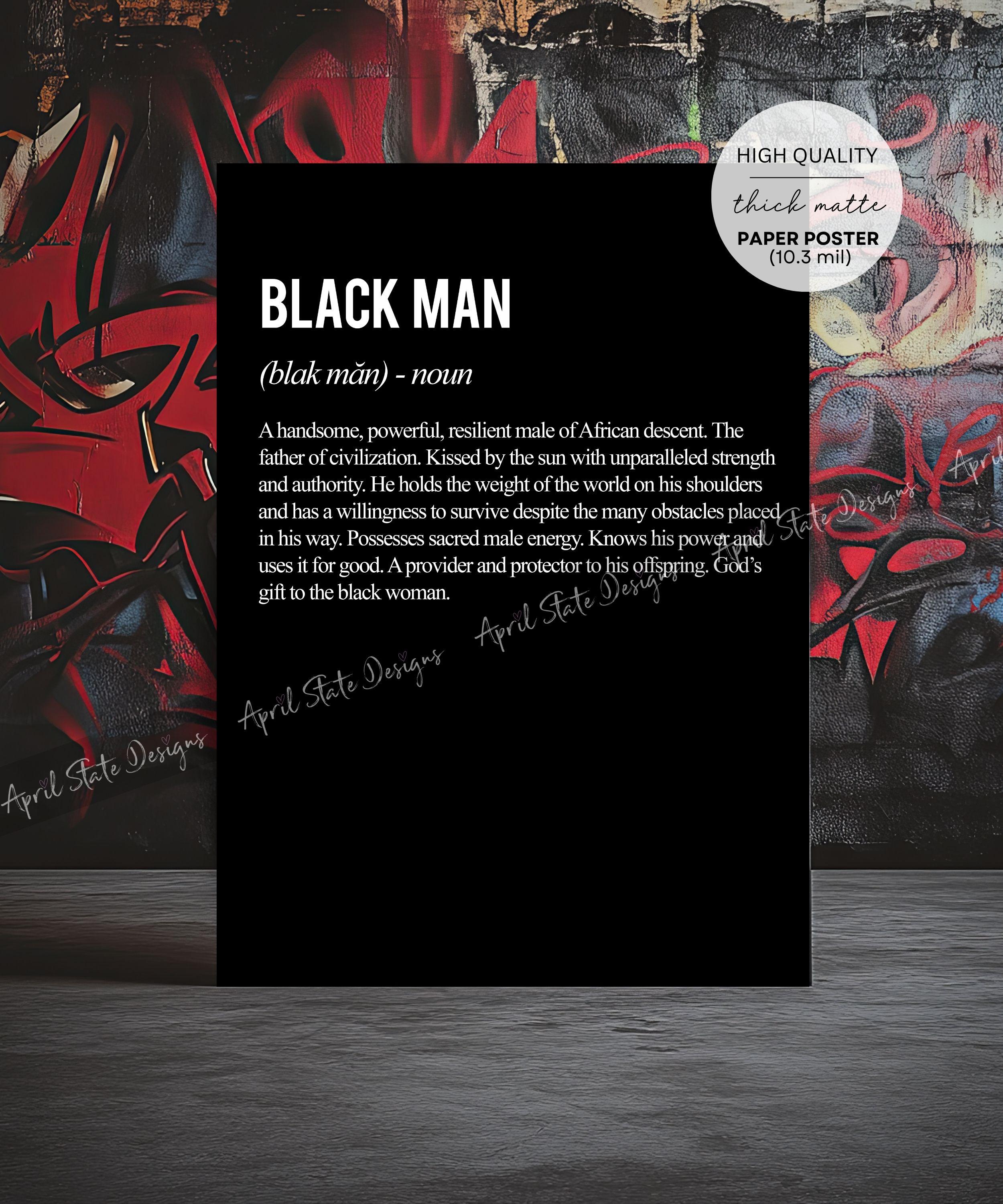 Black Man Definition Matte Poster - Inspirational Typography ...