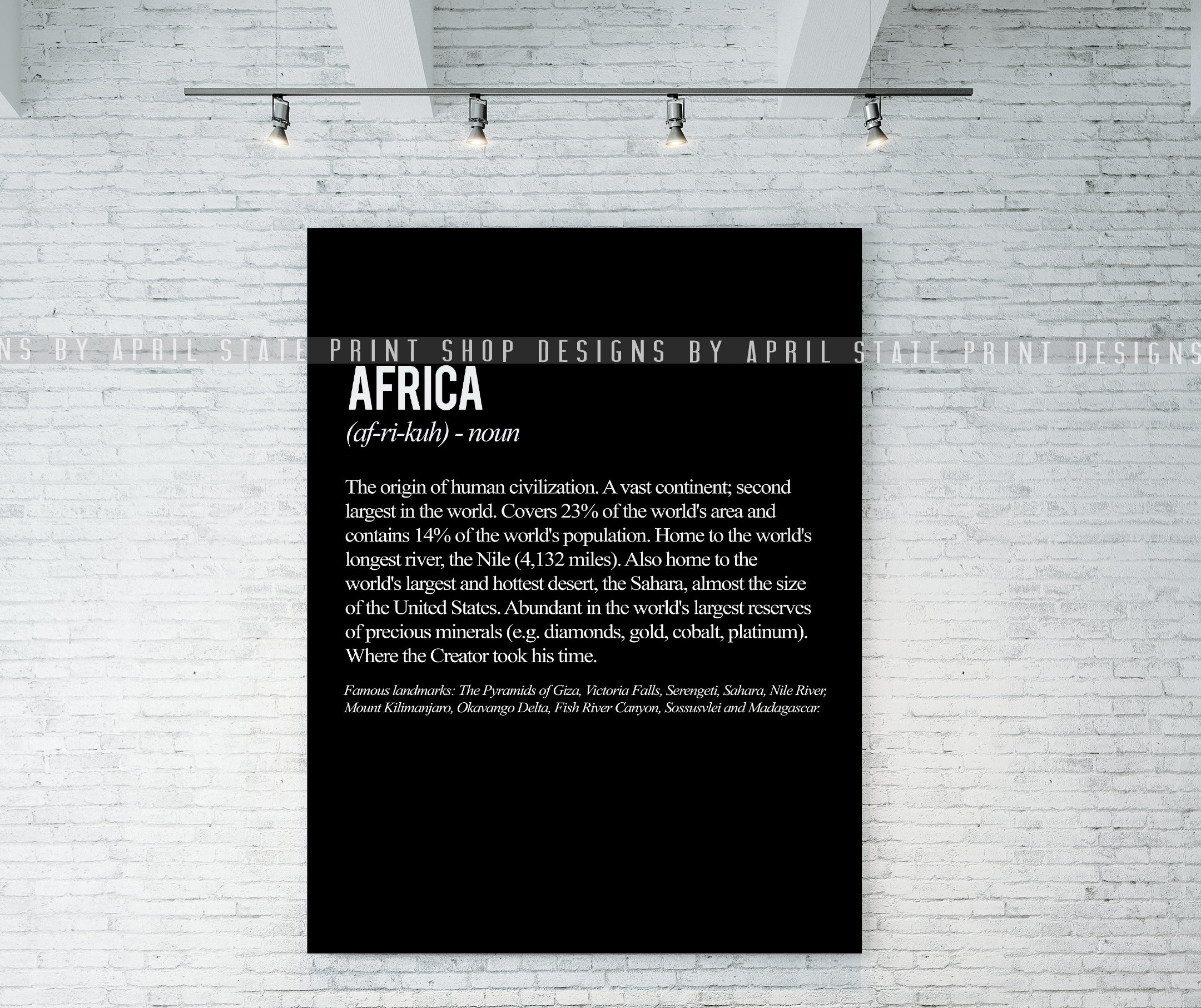 Africa Poster, African Art, African American Art, African Print, Word ...